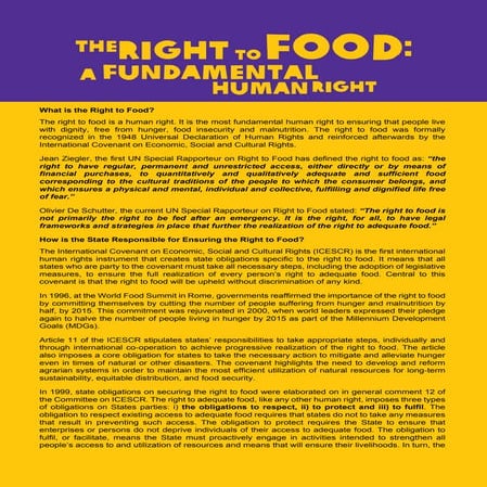 The Right to Food: A Fundamental Human Right | PDF
