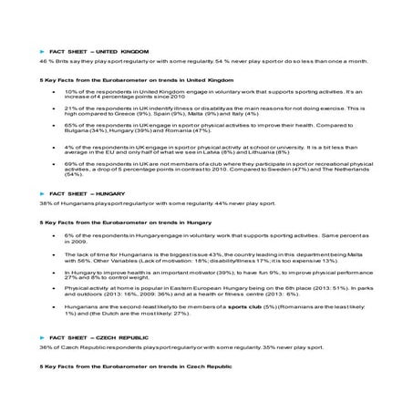 Fact Sheet on European Countries Physical Activity Level | DOCX