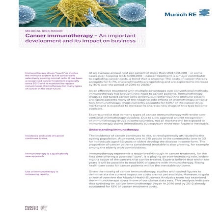 Medical Risk Radar: Cancer immunotherapy – An important development and ...