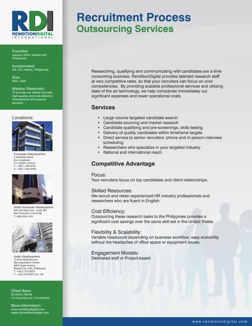 RDI BPO Fact Sheet | PDF