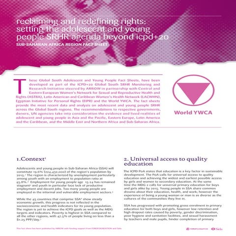 Fact sheet sub saharan africa | PDF