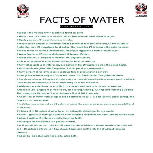 Facts of water | PDF