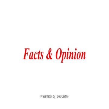 Facts & Opinion Lesson | PDF