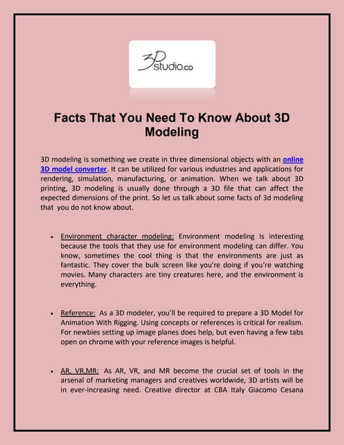 Facts That You Need To Know About 3D Modeling pdf facts-that-you-need-to-know-about-3d-modeling-pdf