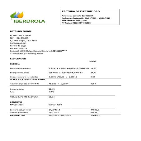 Factura electricidad | PDF