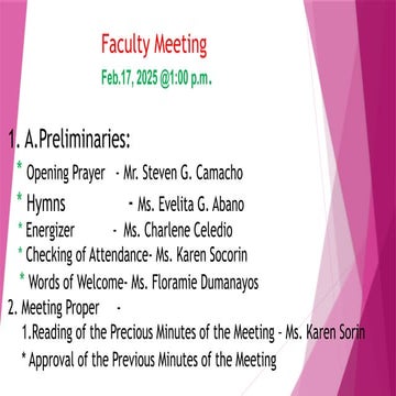 meeting of the faculty and administration | PPTX