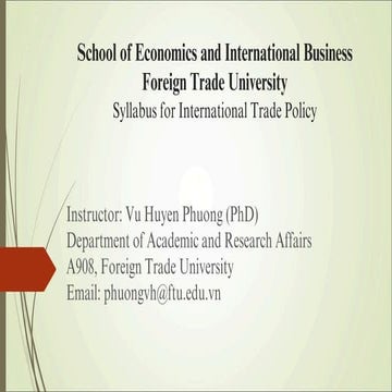 Introduction to: International Trade Policy | PDF