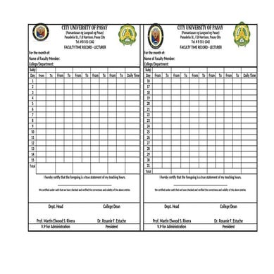 Faculty-Time-Record-new.docx111111111111 | DOCX