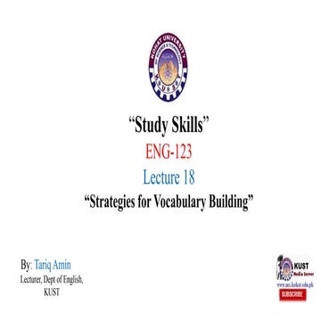 Strategies for Vocabulary Building | PPT