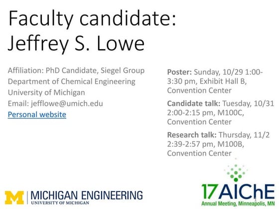 Jeffrey Lowe presentations