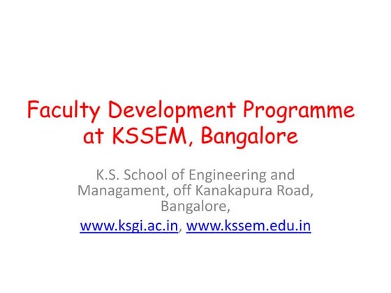 Faculty development programme | PPT