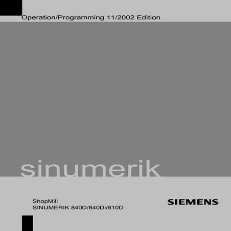 Fadal Siemens Operation Programming Guide | PDF