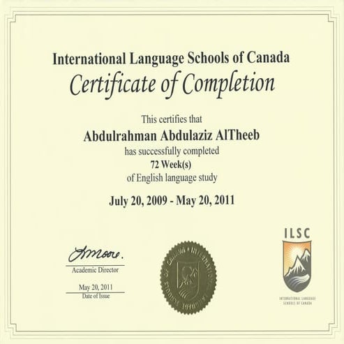 ILSC Certificate - High | PDF