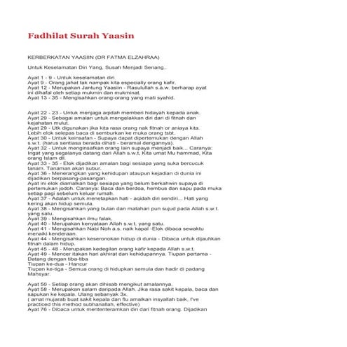Fadhilat al quran | DOCX