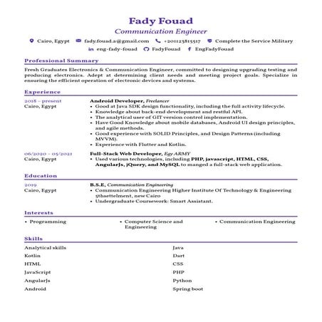 Fady fouad resume | PDF | Programming Languages | Computing