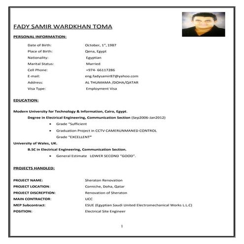 Fady samir cv | PDF