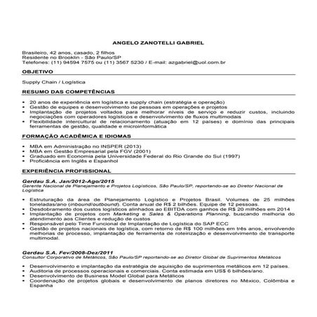 CV - ANGELO ZANOTELLI GABRIEL | PDF