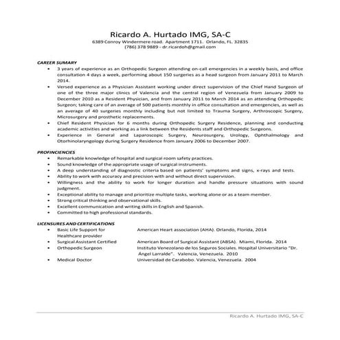 Ricardo Hurtado's Resume Aug 2015 | PDF