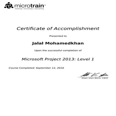 Project Level 1 Certificate | PDF