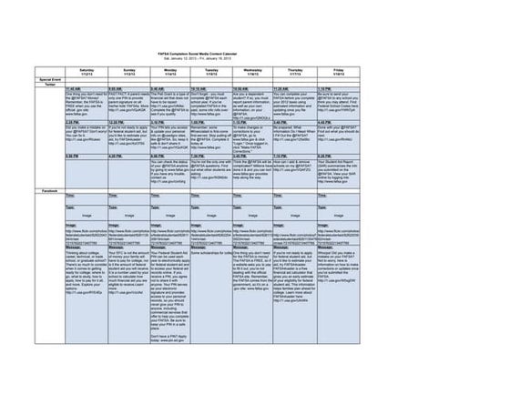 FAFASA Completion Calendar 1/5 - 1/11 | PPT