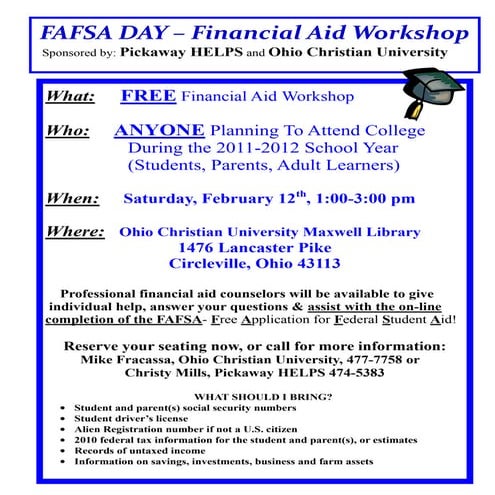 Fafsa day flyer 2011 | PDF