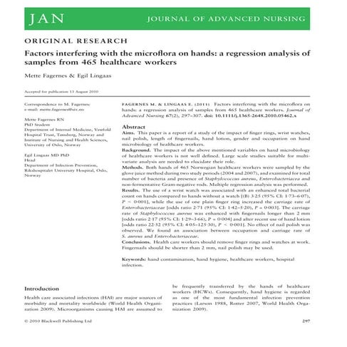 Fagernes & lingaas (2011) Factors interfering with the microflora on ...