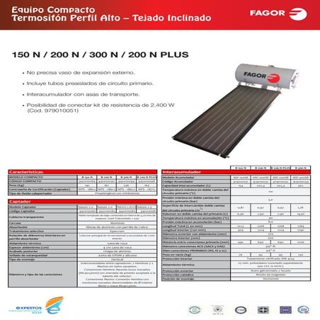 Fagor confort, Equipo Compacto perfil alto terraza plana Fagor