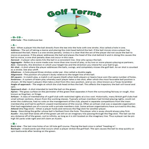 Fahad Al Rajaan - Golf Terminology | PDF