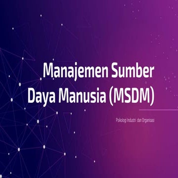 Manajemen Sumber Daya Manusia (MSDM) | PPTX
