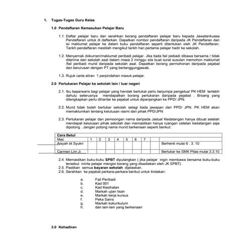 Fail meja guru_kelas | DOC