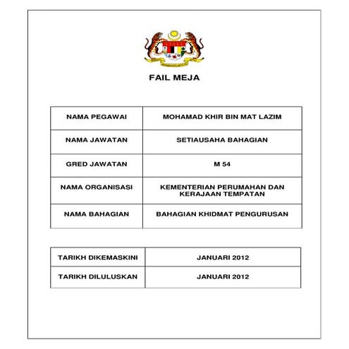 Fail meja sub kp - januari 2012 pdf | PDF