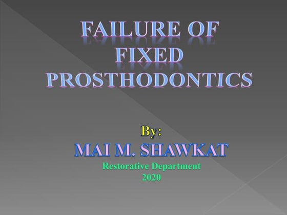 Failure of restorations | PDF