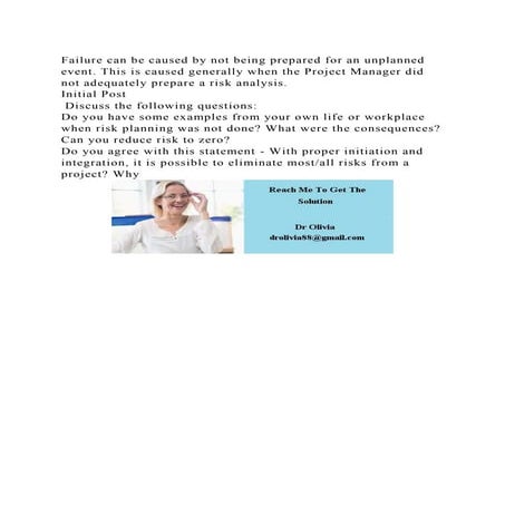 Failure can be caused by not being prepared for an unplanned event. .docx