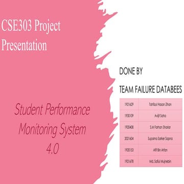 Database Course Project Presentation Spms Pdf Databases Computer Software And Applications