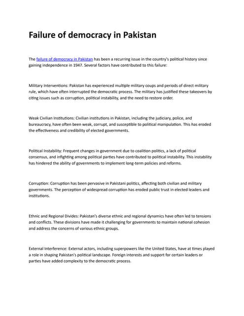Democracy of Pakistan | PPTX