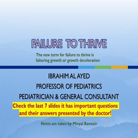 FAILURE TO THRIVE (notes).pdf.......... | PDF