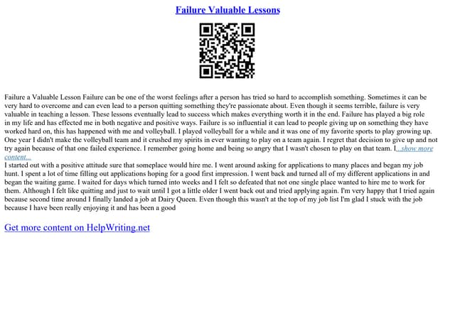 Failure Valuable Lessons PPT failure-valuable-lessons-ppt
