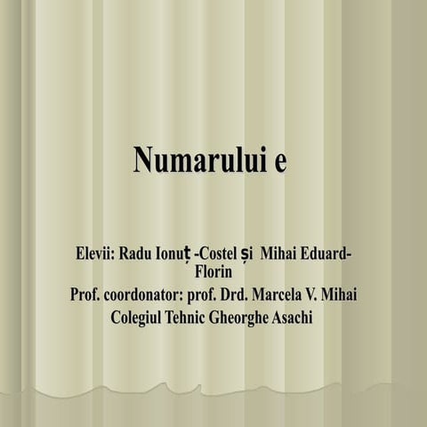 Faimosul numar e | PPT