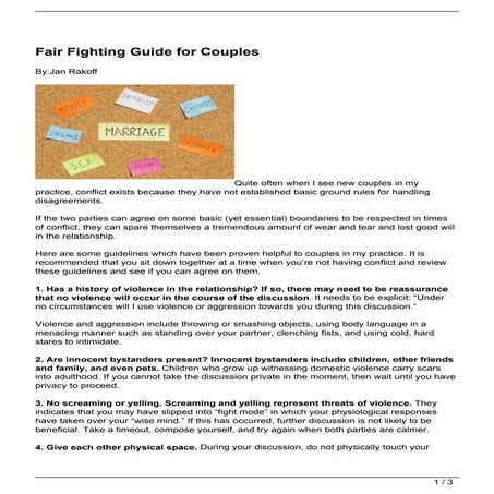 Fair Fighting Guide for Couples | PDF