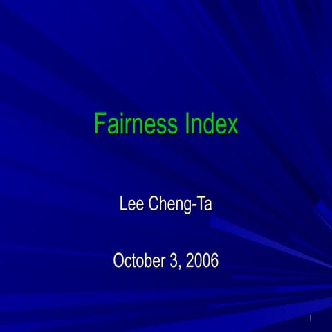 Fairness Index Ppt Computer Networking Computing