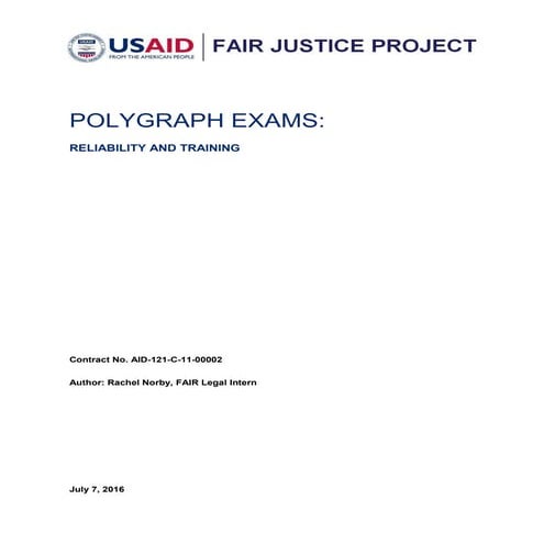 POLYGRAPH EXAMS: RELIABILITY AND TRAINING_eng | PDF