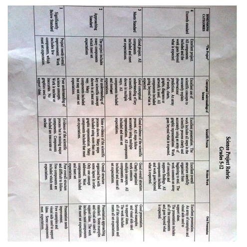 Science Fair Rubric | DOCX
