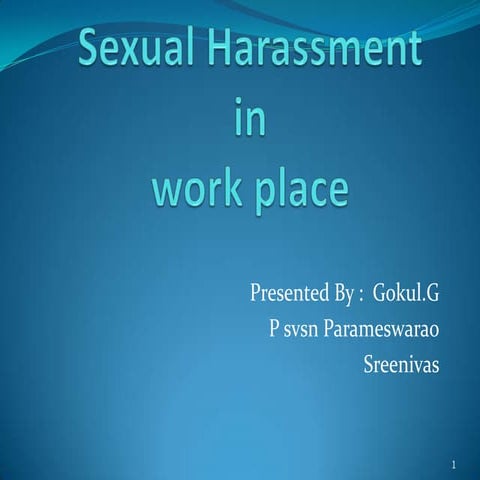 Sexual harassment PPT | PPTX