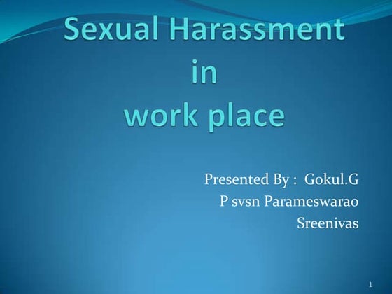 Sexual harassment PPT | PPT