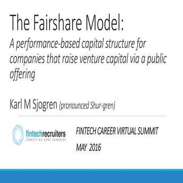 Fairshare Model virtual fintech summit presentation may 2016 | PPT