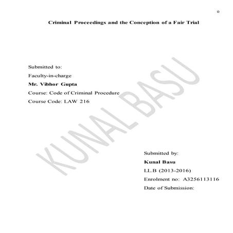The Concept, Constituents and Practice of a Fair Trial | DOCX