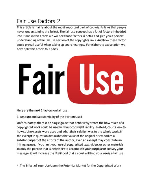 What Is Fair Use? | PPTX