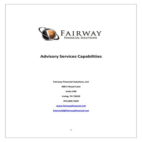 Fairway Advisory Services Capabilities | DOC