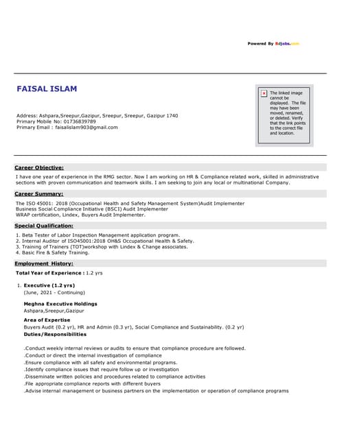 Firoz Alom CV(Officer) | PDF