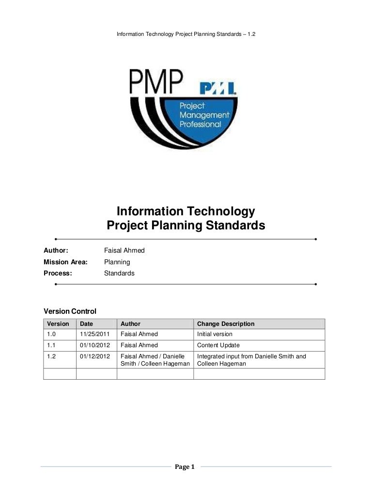 IT Project Planning Standards V 1.2